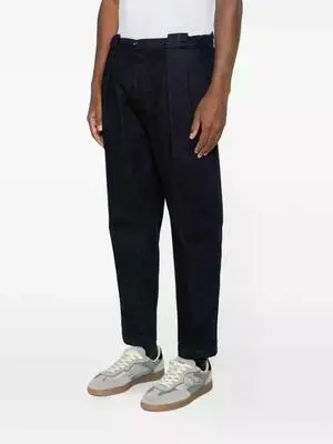VELA SHOP Pleated Straight-leg Jeans - Blue