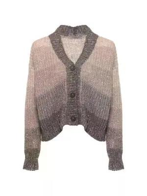 D.exterior Sequin-embellished Dégradé Cardigan - Grey