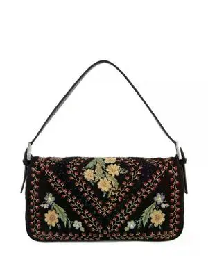 Fendi Suede Bag With Embroidery