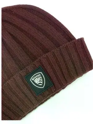 BLAUER. Ribbed-knit Beanie Hat