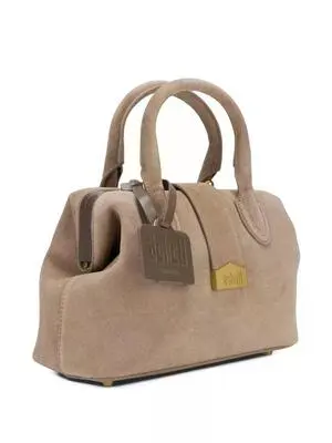 SCHELL Small Doctor Suede Logo-plaque Tote Bag