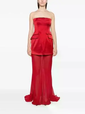 Sportmax Strapless Layered Maxi Dress