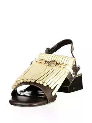 LAURA BIAGIOTTI Fringed Logo-plaque Sandals