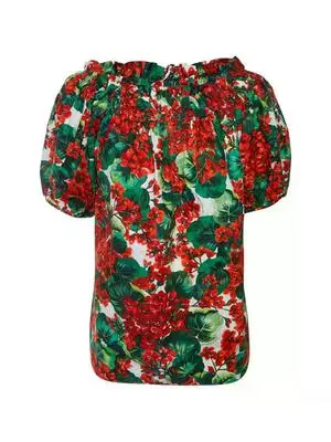 Dolce & Gabbana Floral-print Off-the-shoulder Top
