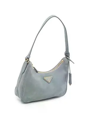 Prada Re-edition 2005 Nubuck Shoulder Bag - Blue