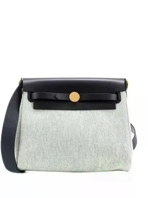 Hermès Herbag Zip Toile And Leather 20 Shoulder Bag - Black