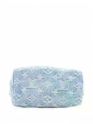 LOUIS VUITTON Speedy Bandouliere Nm Bag Monogram Denim Sky Nano Satchel