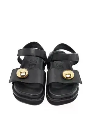 Loewe Pebble Ankle Strap Sandals - Black