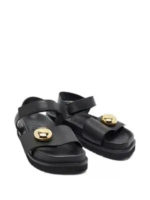 Loewe Pebble Ankle Strap Sandals - Black
