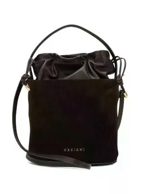 Orciani Small Her-o Peach Oro Suede Bucket Bag - Brown