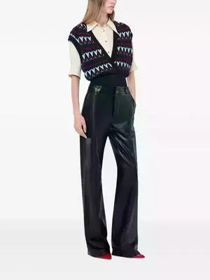 Rabanne Lambskin-leather Straight-leg Trousers