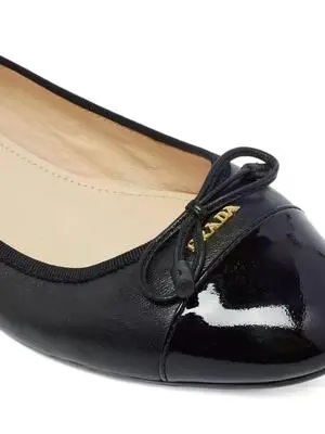 Prada Bow Cap-toe Ballet Flats