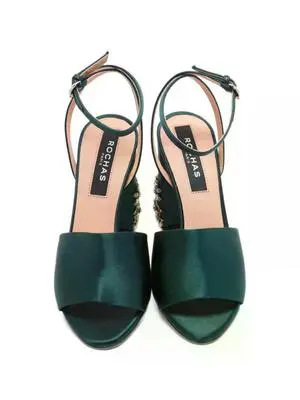 Rochas Crystal-embellished Block-heel Sandals