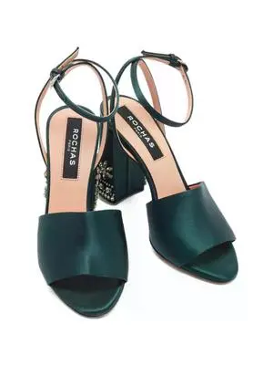 Rochas Crystal-embellished Block-heel Sandals