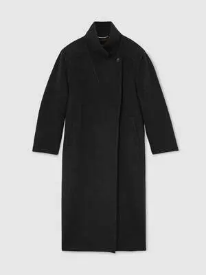 ATELIER Wool-blend Blind-seam Double-breasted Coat