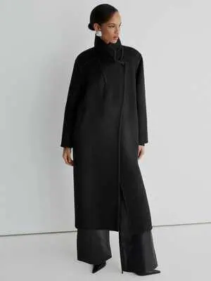 ATELIER Wool-blend Blind-seam Double-breasted Coat