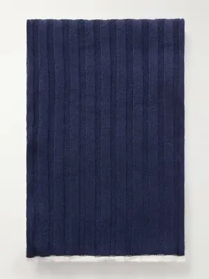 Brunello Cucinelli Ribbed Cashmere Scarf - Blue