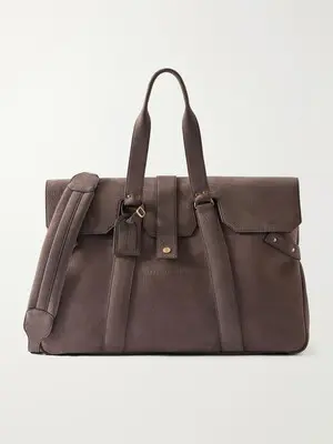 Brunello Cucinelli Full-grain Leather Weekend Bag - Brown