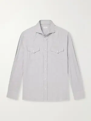 Brunello Cucinelli Cotton-flannel Western Shirt