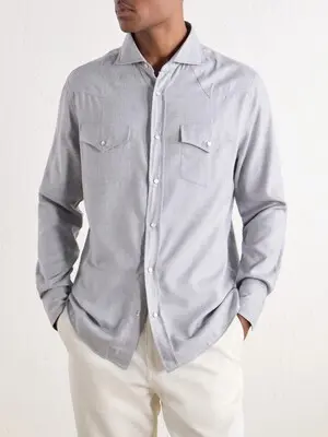 Brunello Cucinelli Cotton-flannel Western Shirt