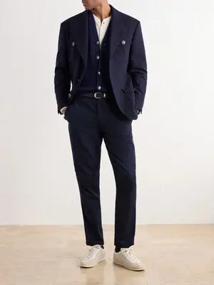 Brunello Cucinelli Tapered Cotton And Wool-blend Twill Chinos