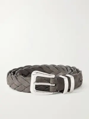 Brunello Cucinelli 2.5cm Woven Suede Belt