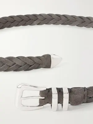 Brunello Cucinelli 2.5cm Woven Suede Belt