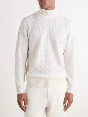 Brunello Cucinelli Cable-knit Cashmere Rollneck Sweater