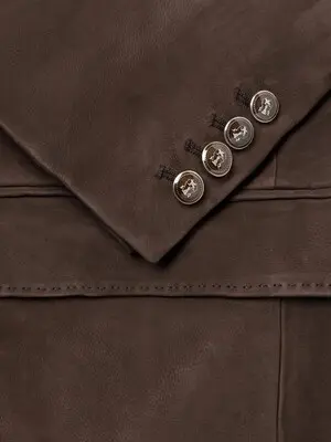Brunello Cucinelli Paneled Pintucked Suede Blazer