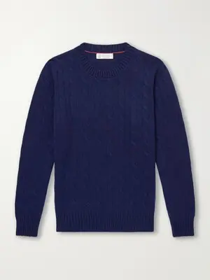 Brunello Cucinelli Cable-knit Cashmere Sweater - Blue