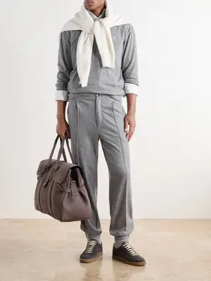 Brunello Cucinelli Tapered Pleated Cashmere Sweatpants