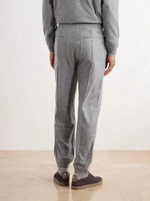 Brunello Cucinelli Tapered Pleated Cashmere Sweatpants