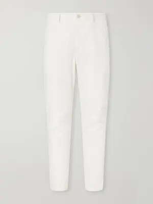 Brunello Cucinelli Tapered Cotton And Wool-blend Twill Chinos - Neutrals