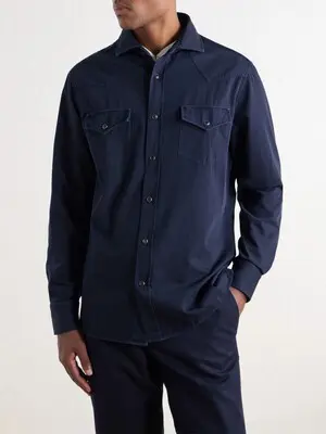 Brunello Cucinelli Cotton-canvas Western Shirt