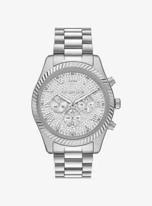 Michael Kors Oversized Lexington Pavé -tone Watch In By - Silver