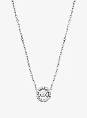 Michael Kors Pavé Logo Charm Necklace In By