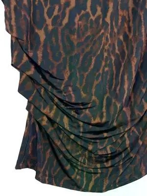 GANNI Leopard-print Draped Blouse