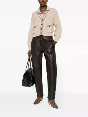 Brunello Cucinelli Sequin-embellished Monili-trim Cardigan - Neutrals