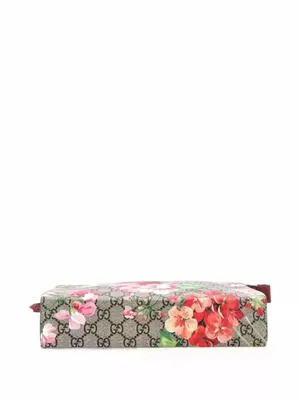 Gucci Toiletry Pouch Blooms Print Gg Coated Canvas Large Clutch Bag
