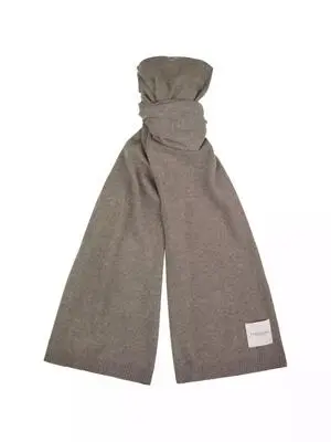 PROFUOMO Logo-patch Knitted Scarf - Neutrals