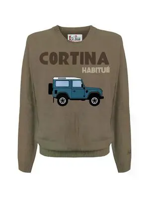 MC2 SAINT BARTH Graphic-intarsia Crew-neck Sweater - Neutrals