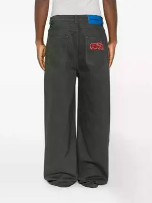 DAGGER Logo-patch Wide-leg Jeans