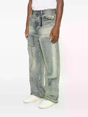 DAGGER Mended-patchwork Jeans - Blue