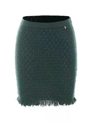 Liu Jo Sequin-embellished Fringed Mini Skirt - Green