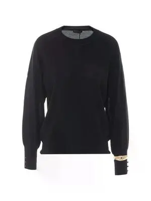 Liu Jo Cuff-embelishment Sweater - Black