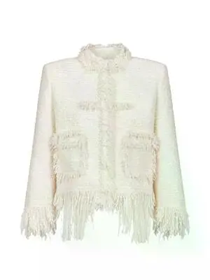 Matieres Fecales Sequin-embellished Fringed Jacket - White