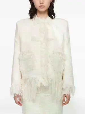 Matieres Fecales Sequin-embellished Fringed Jacket