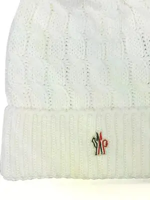 Moncler Cable-knit Pompom Beanie Hat