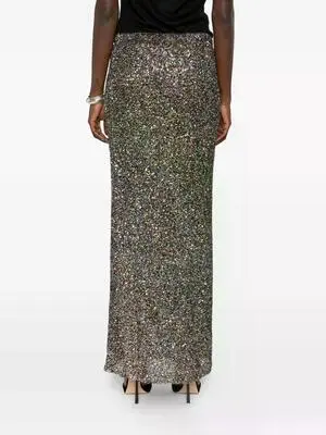 Alberta Ferretti Sequin-embellished Knitted Skirt