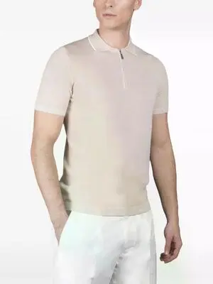 MOORER Short-sleeve Zip-up Sweater